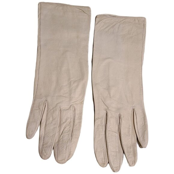Unbranded | Accessories | Vintage Size S Beige Leather Silky Lined 5 ...
